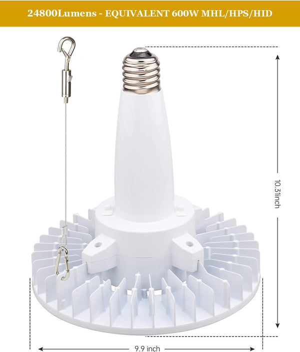 160W High Bay LED Light Bulb - 24800Lm 5700K, Mogul - Dephen