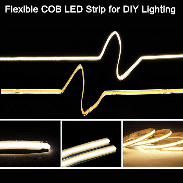 UL-Listed LED Strip Lights, Warm White Flexible COB Led Light Strip ...